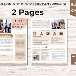 Editable HOA Newsletter Template: Community Updates (canva, Instant ...