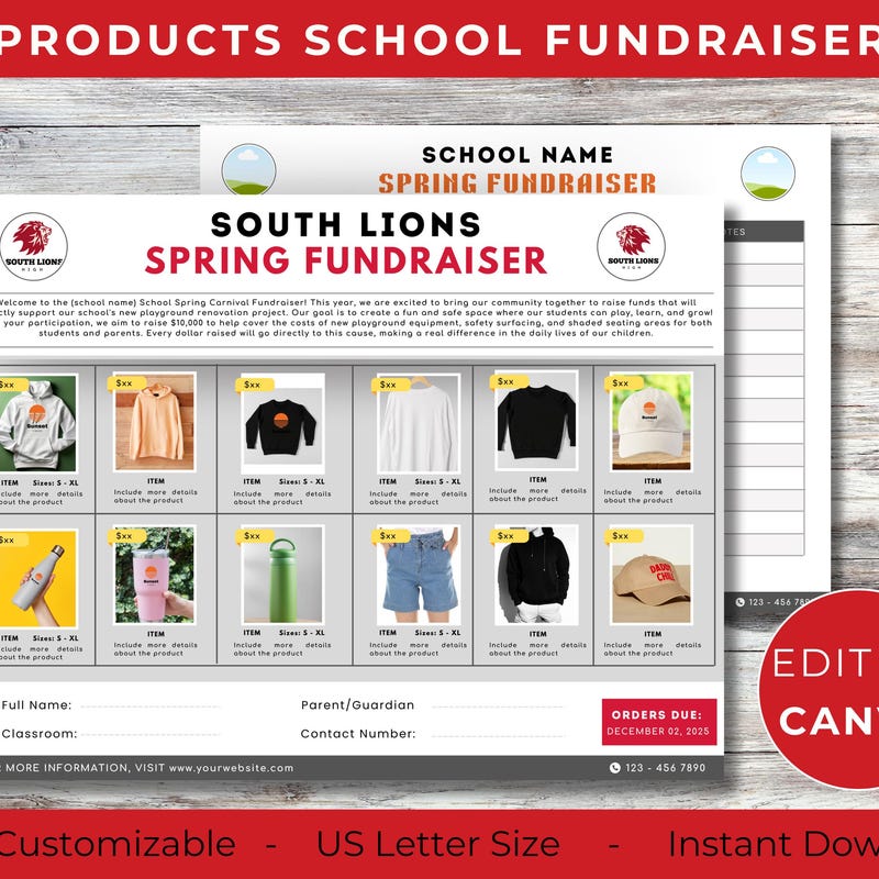 Spirit Wear Order Form - Etsy