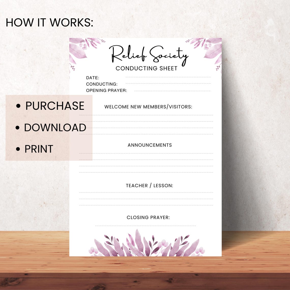 Relief Society Conducting Sheet, LDS Relief Society Conducting Outline ...