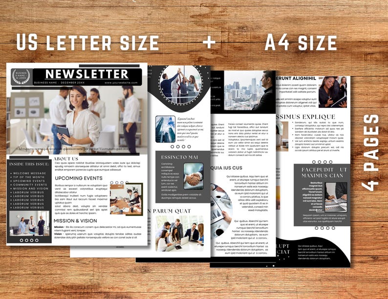 Editable Newsletter Canva Template: Business, Company, Nonprofit ...