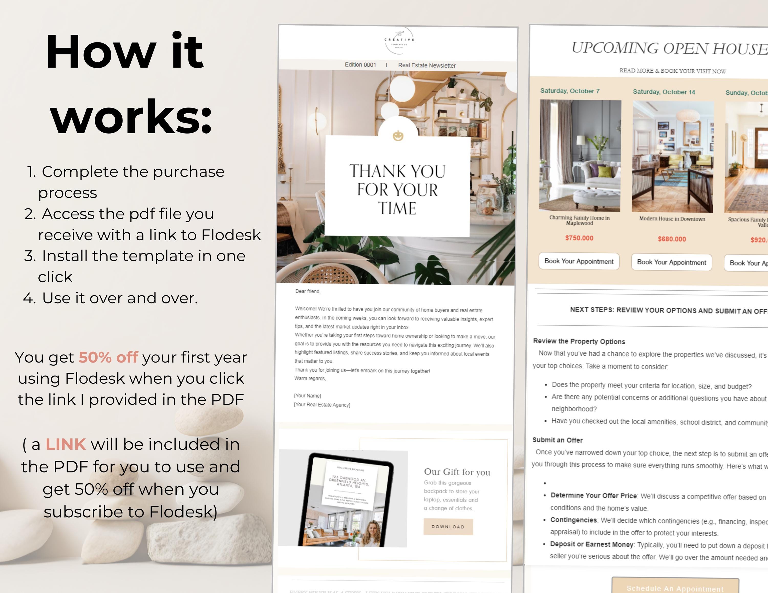 Flodesk Editable Newsletter Template, Realtor Email Campaign, Flodesk ...