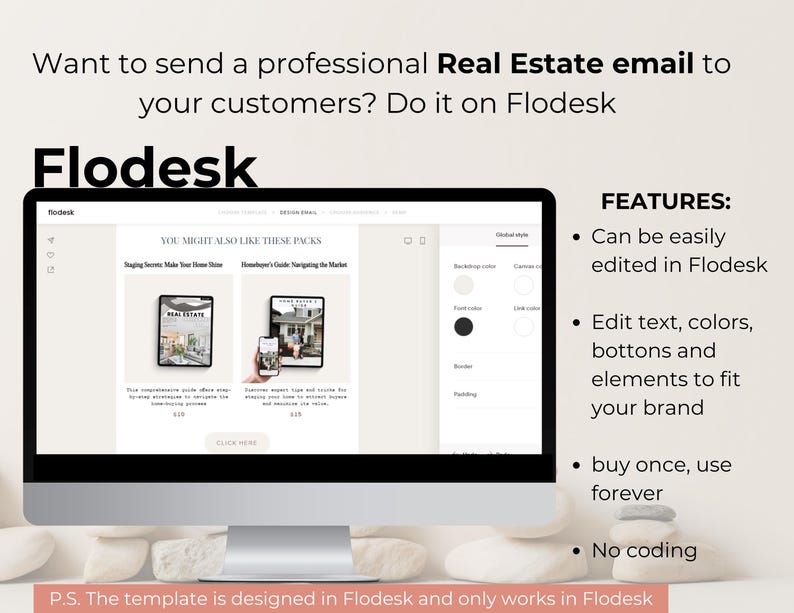 Flodesk Editable Newsletter Template, Realtor Email Campaign, Flodesk ...