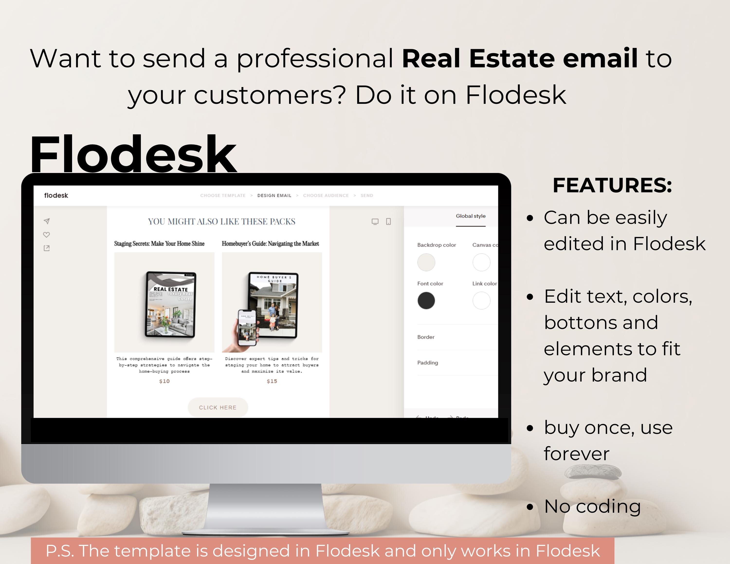 Flodesk Editable Newsletter Template, Realtor Email Campaign, Flodesk ...