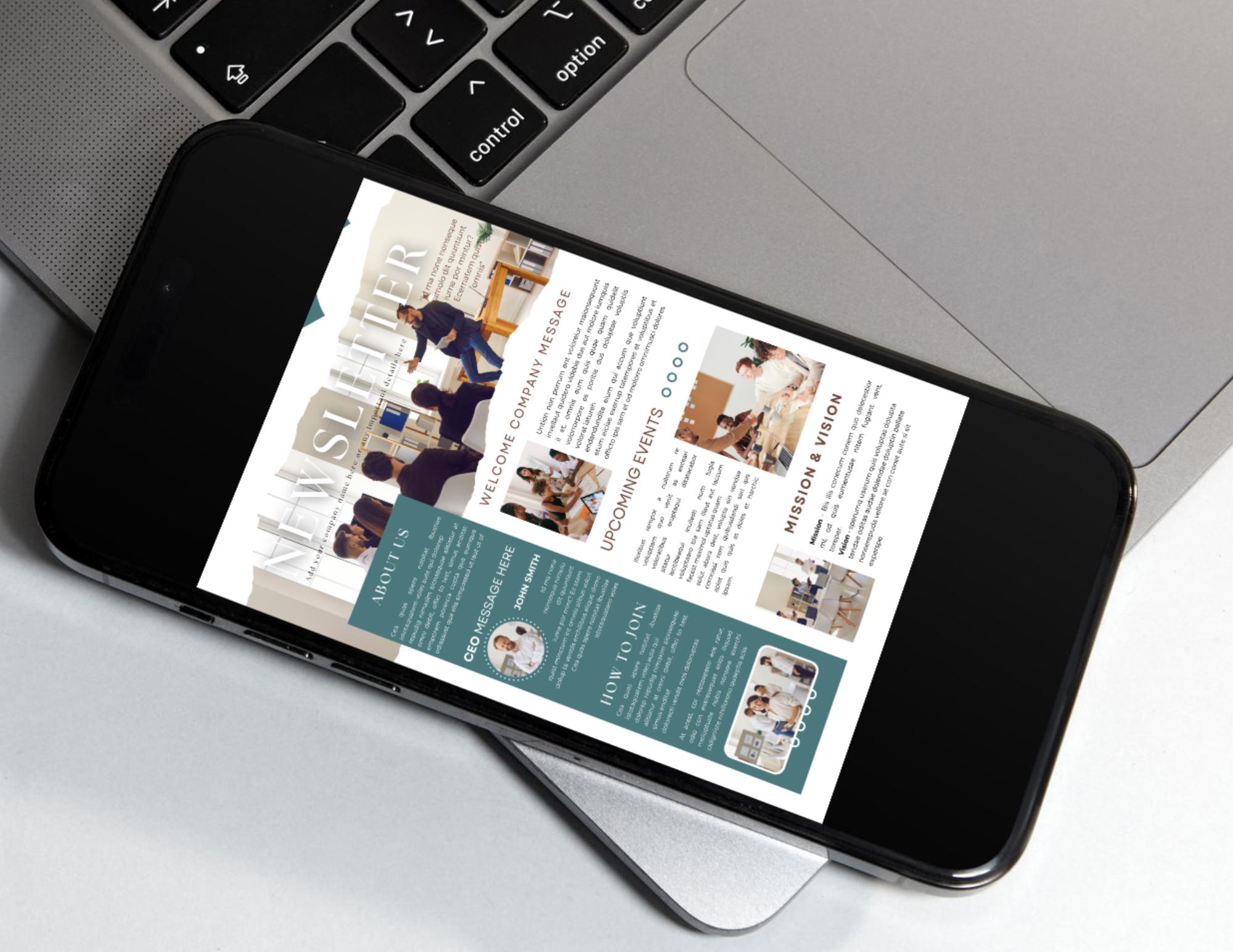 Editable Canva Newsletter Template: Business, Nonprofit (digital ...