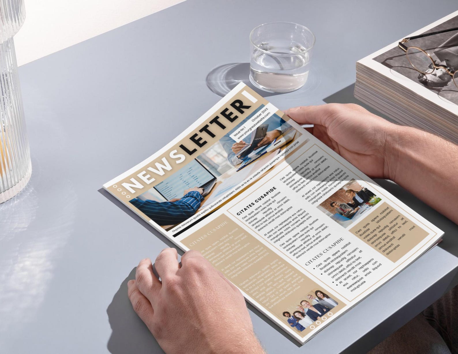 Editable Newsletter Template: 4-page Company Newsletter (digital ...