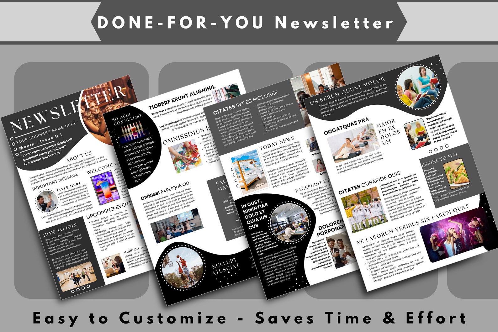 Newsletter Template Canva, Editable Newsletter Template, Email ...