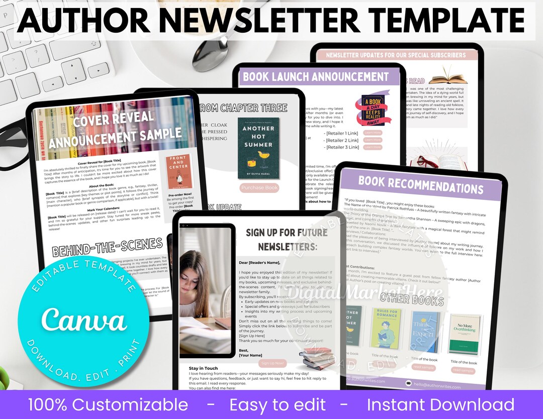 Author Newsletter Template: Book Launch Promotion (A4 & US Letter ...