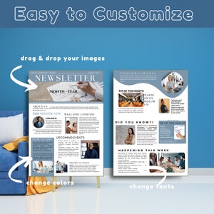 Editable Business Newsletter, 4 Page Newsletter Template, Company ...