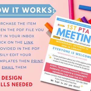Editable PTA / PTO Bundle, Recruitment Flyers, Newsletter, Calendar of ...
