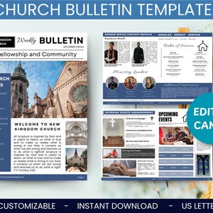 Church Bulletin Template, Church Flyer, Church Magazine, Church Program ...