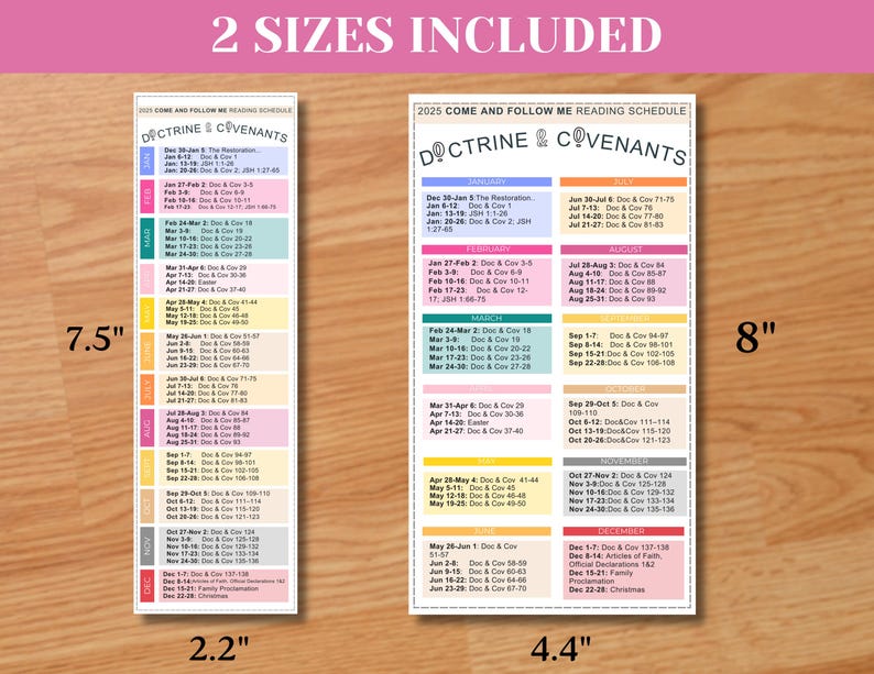 2025 Come Follow Me Bookmark: Doctrine & Covenants Reading Schedule ...
