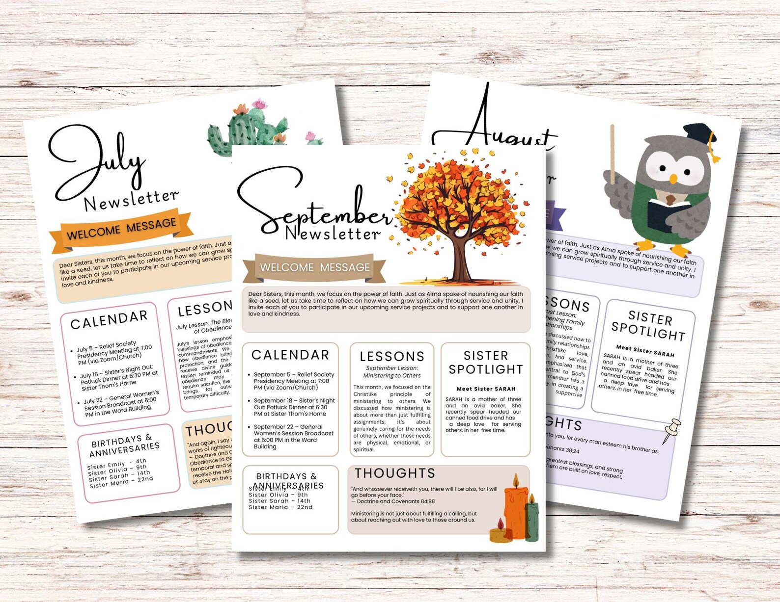 Relief Society Newsletter Template, Community Newsletter, LDS Relief ...