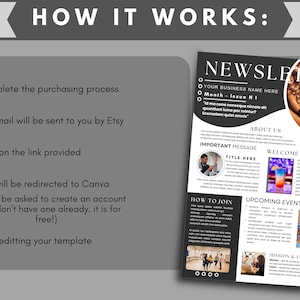 Newsletter Template Canva, Editable Newsletter Template, Email ...