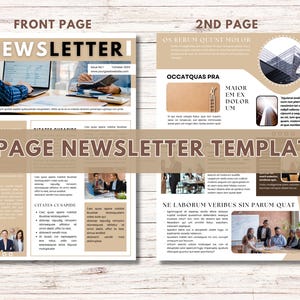 Newsletter Template Canva, Editable Newsletter, Email Newsletter, 4 ...