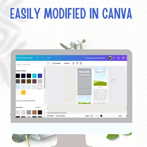 2 Page Newsletter Template, Editable Canva Newsletter, Business ...