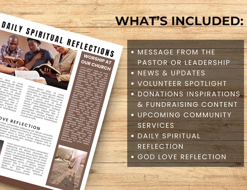 Church Newsletter Template: Modern 4-page Design (canva Editable ...