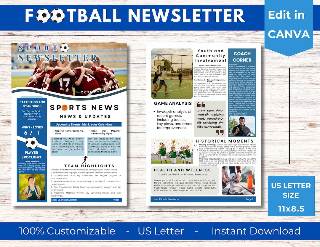 Football Newsletter, Sports Newsletter Template, Football Email ...