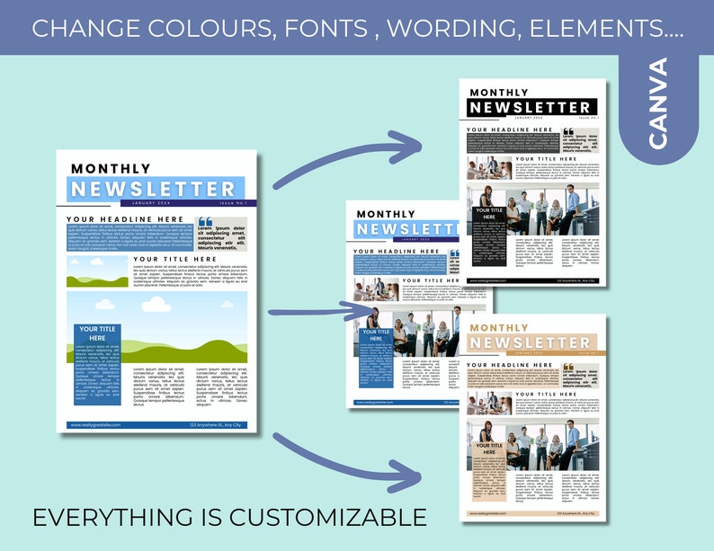 Editable Newsletter Template: Company & Business (A4 Canva Template) - Etsy