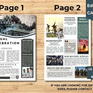 Military Newsletter Template: Canva Email Marketing (digital Download ...