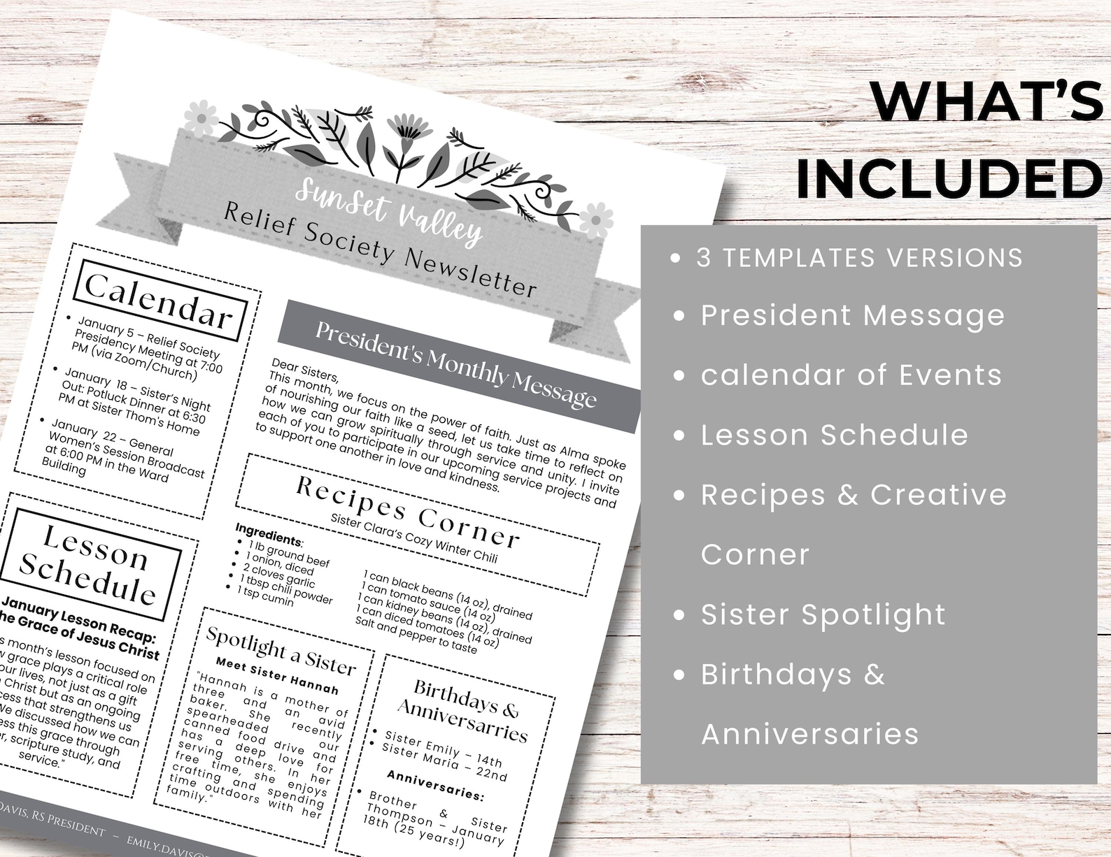 Relief Society Newsletter, Newsletter Template Canva, RS Newsletter ...