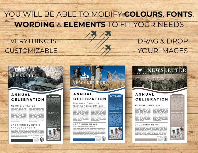 Military Newsletter Template, Email Marketing Newsletter, Canva ...