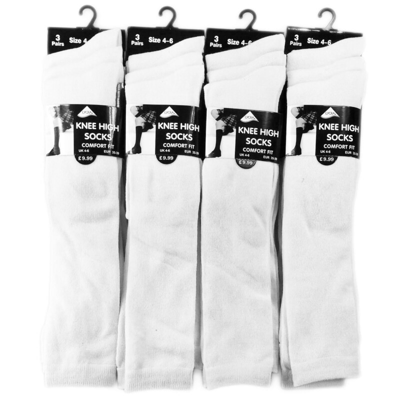 Kids Girls Knee High School Socks Back to School Cotton Rich Fluffy ...