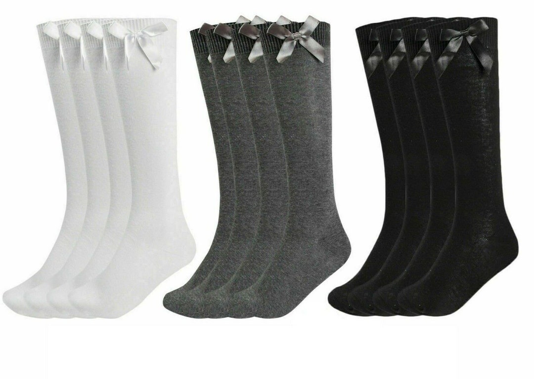Kids Girls Knee High School Socks Back to School Cotton Rich Fluffy ...