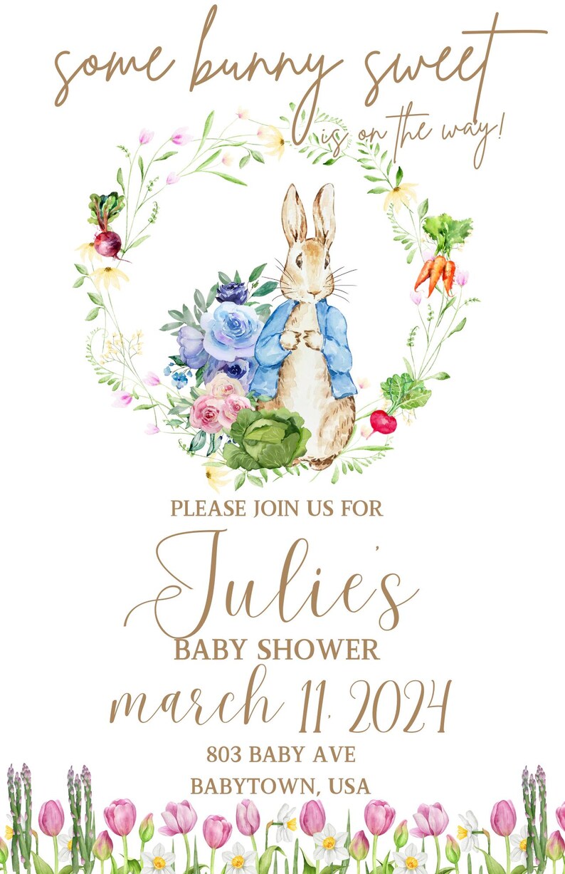 Peter Rabbit Baby Shower Bundle, Beatrix Potter Baby Shower Package ...