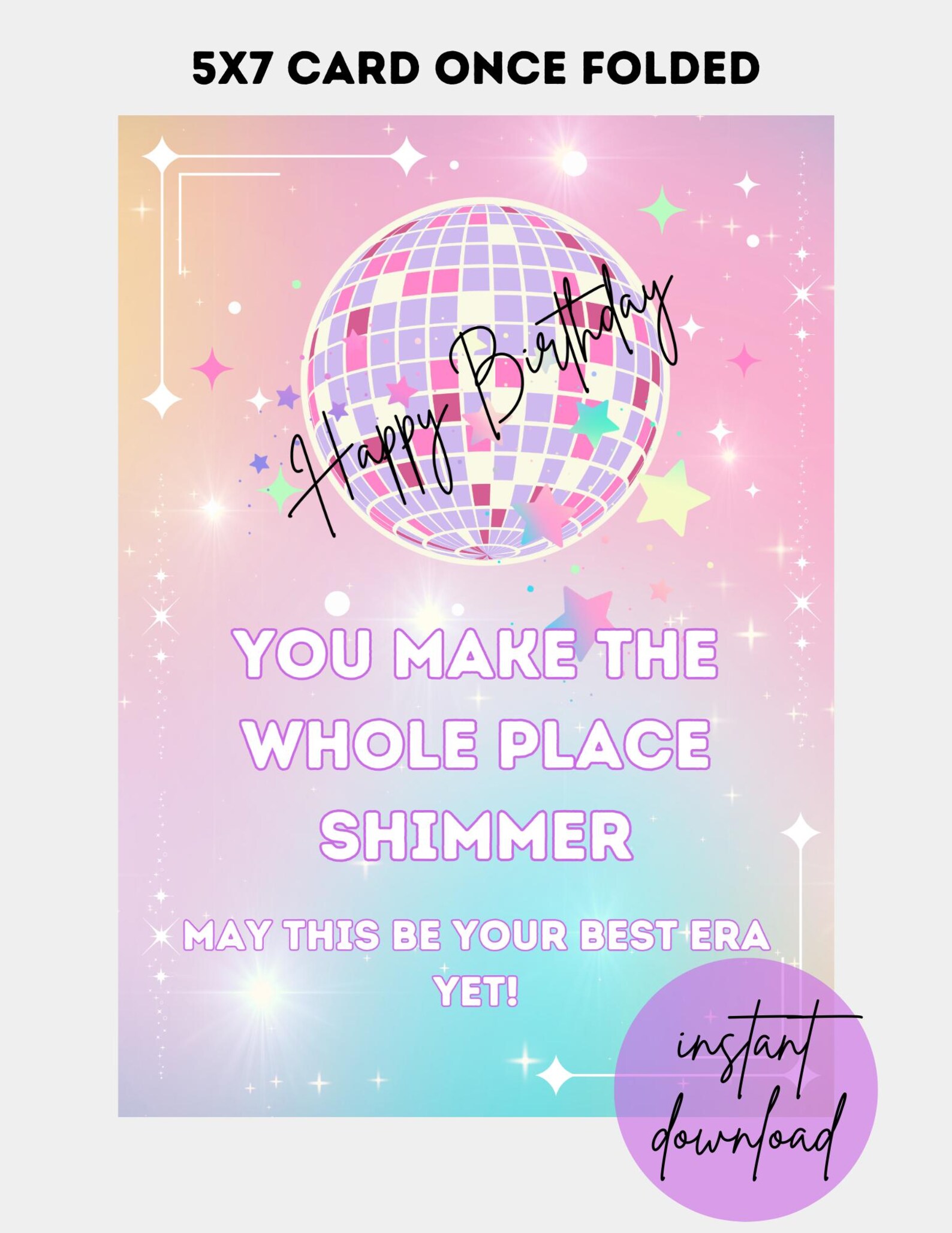 Printable Taylor Birthday Card, Girly Birthday Card, Swiftie Birthday ...