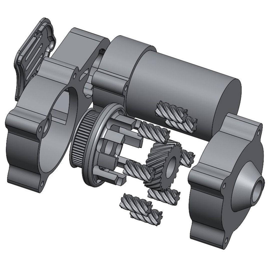 Межосевой дифференциал Torsen Type C, масштаб 1/6. Детали для печати на ...
