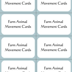 Farm Animal Movement Cards, Brain Breaks, Physical Education Kids ...