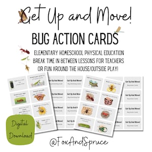 Fitness Movement Cards for Kids- Bug Themed- Morning Basket Ideas-brain ...