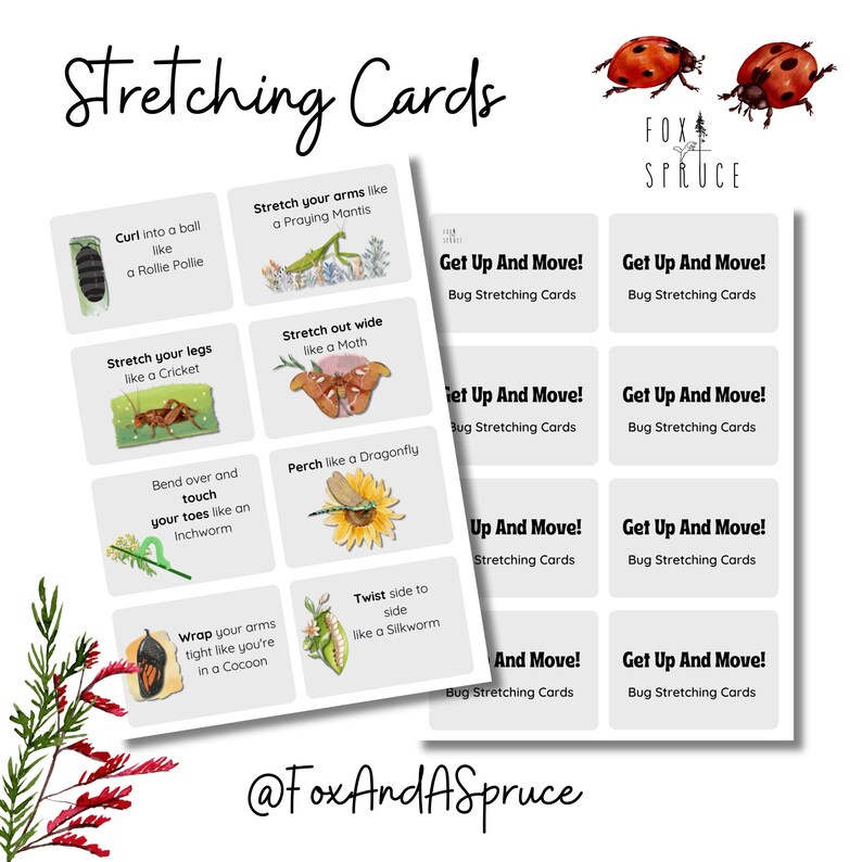 Fitness Movement Cards for Kids- Bug Themed- Morning Basket Ideas-brain ...