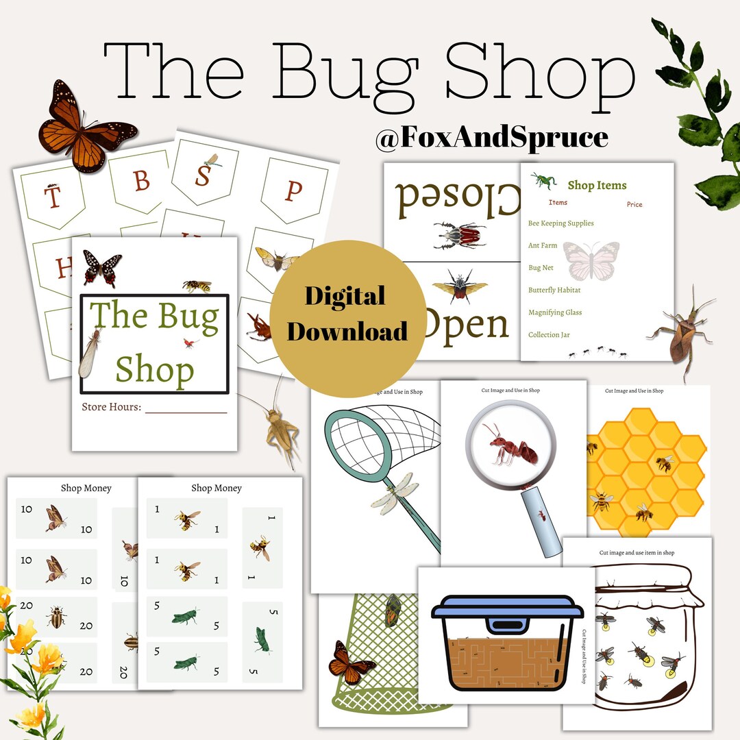 Dramatic Play Bug Shop I Creative Play Homeschool I Little Entomologist ...