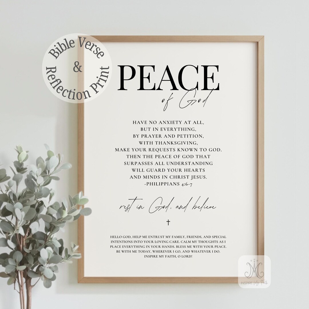PEACE of God Scripture Art Print, Bible Verse and Reflection ...