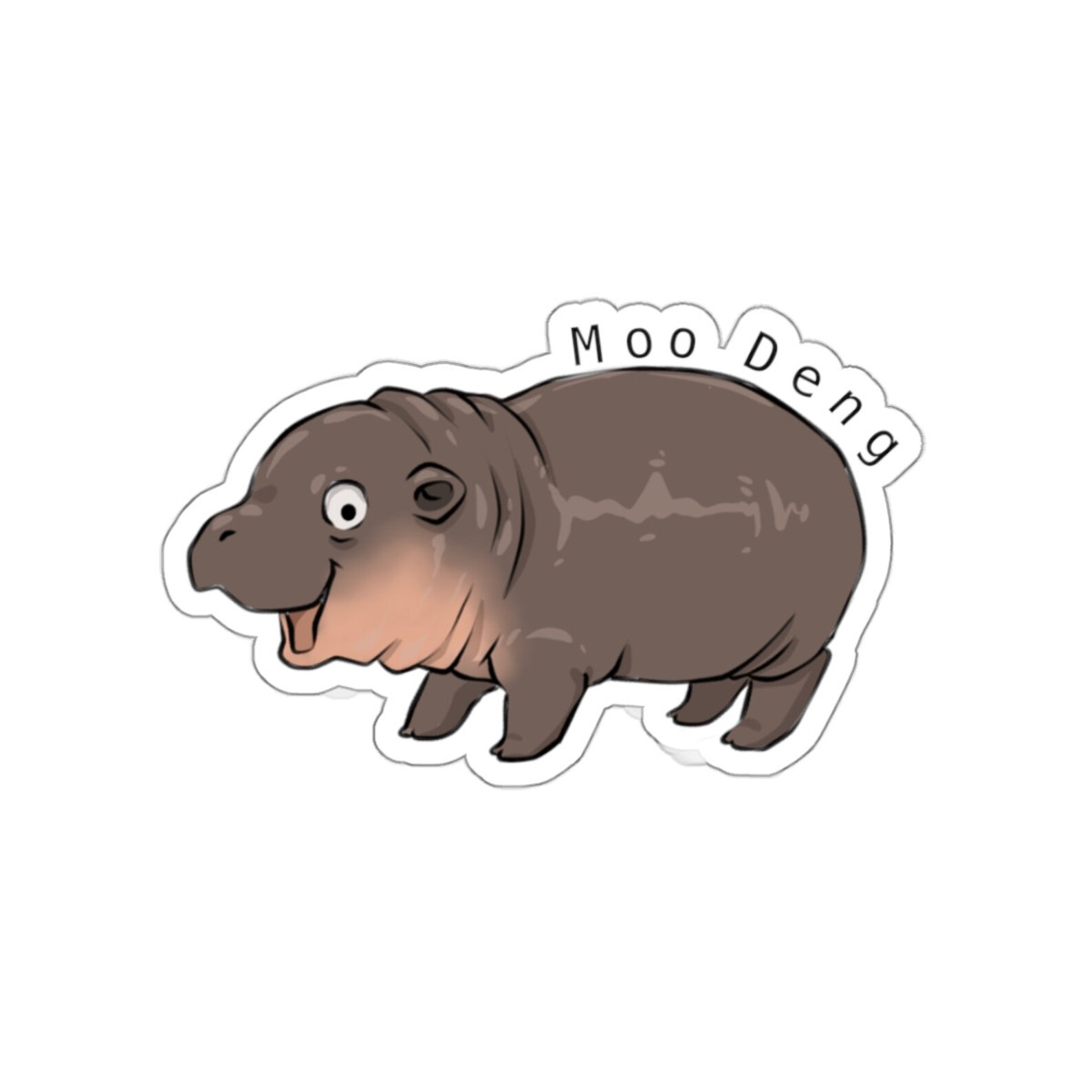 Moo Deng Sticker, Moo Deng Merch, Moo Deng Gift, Baby Hippo Sticker ...