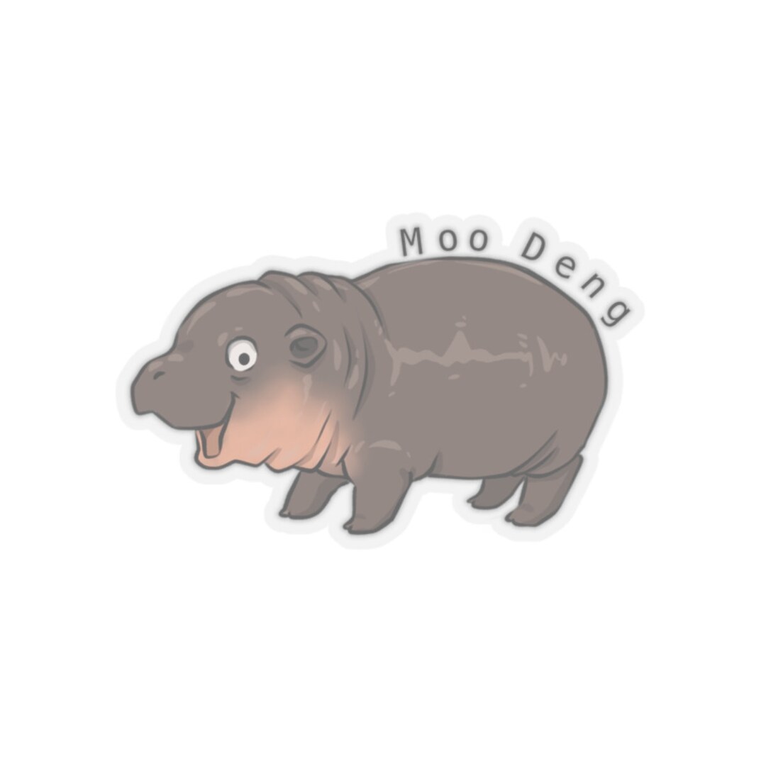 Moo Deng Sticker, Moo Deng Merch, Moo Deng Gift, Baby Hippo Sticker ...