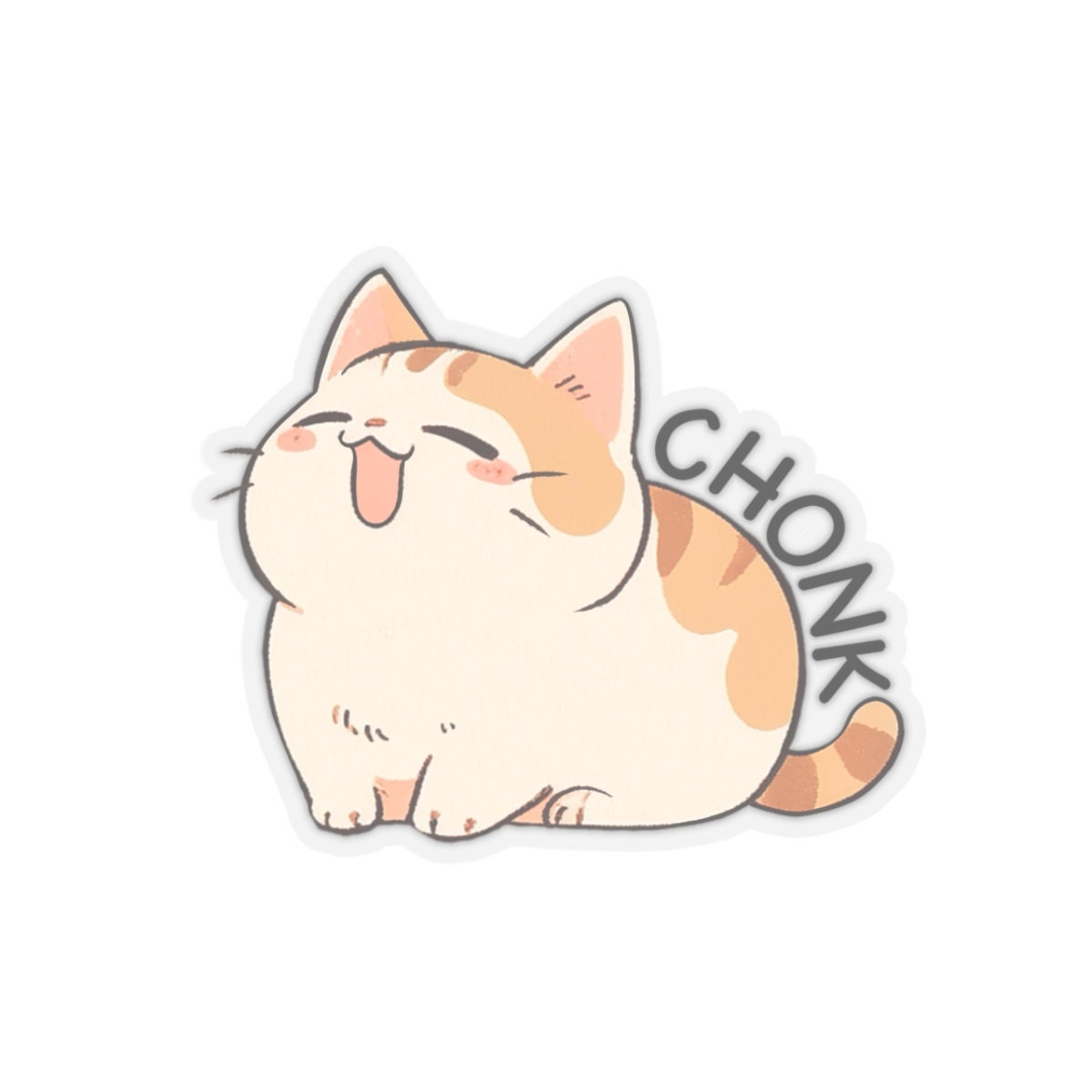 Chonk Cat Sticker, Funny Sticker, Animal Stickers, Cat Lover, Water ...