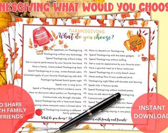 Thanksgiving Scattergories Game Printable Games Fall Games - Etsy
