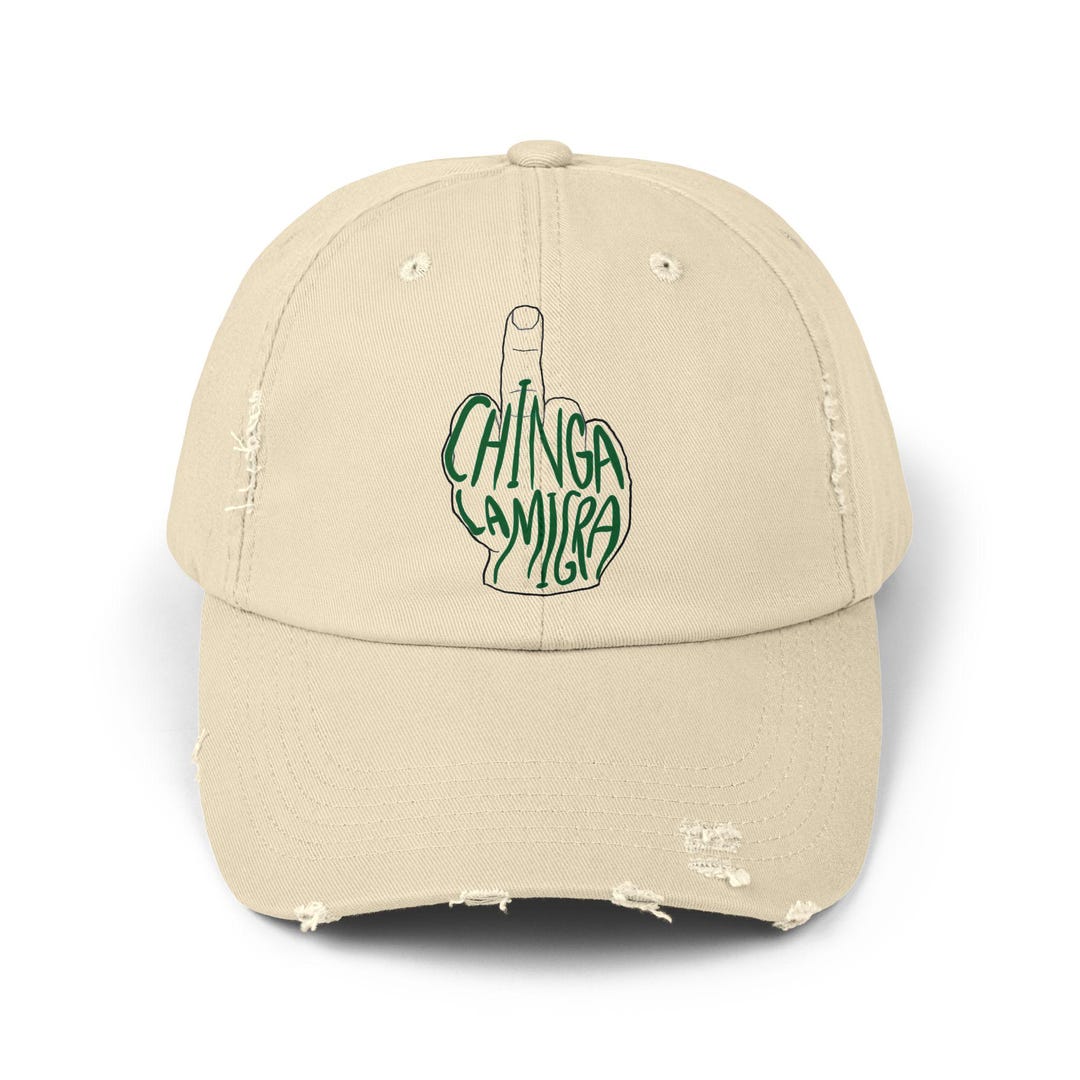 Chinga La Migra Middle Finger Hat / Unisex Distressed Dad Cap - Etsy