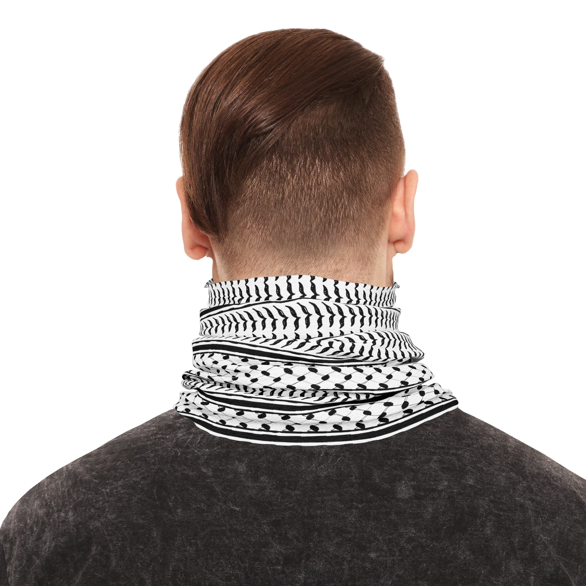 Keffiyeh Inspired Hand-drawn Tube Scarf - Etsy
