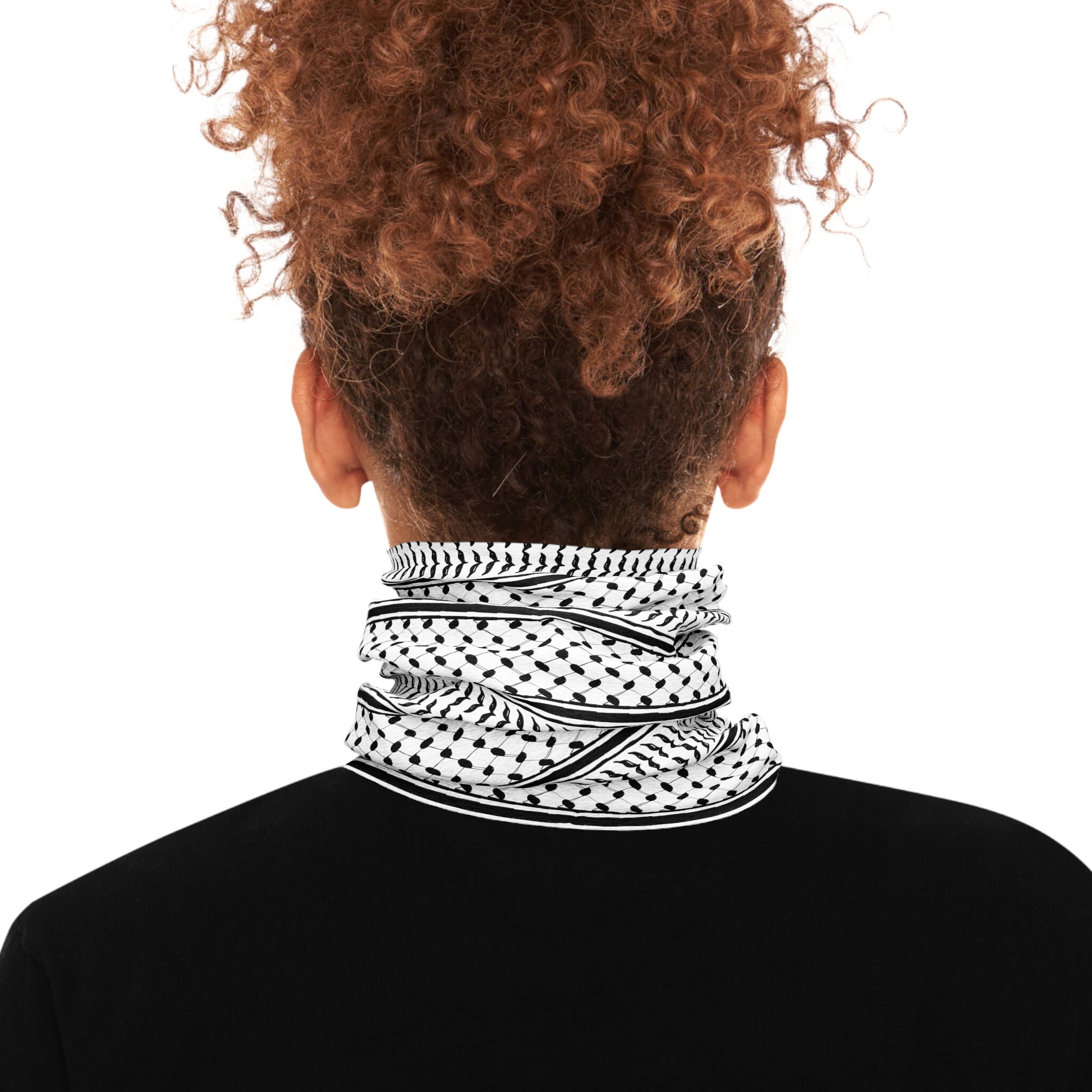 Keffiyeh Inspired Hand-drawn Tube Scarf - Etsy