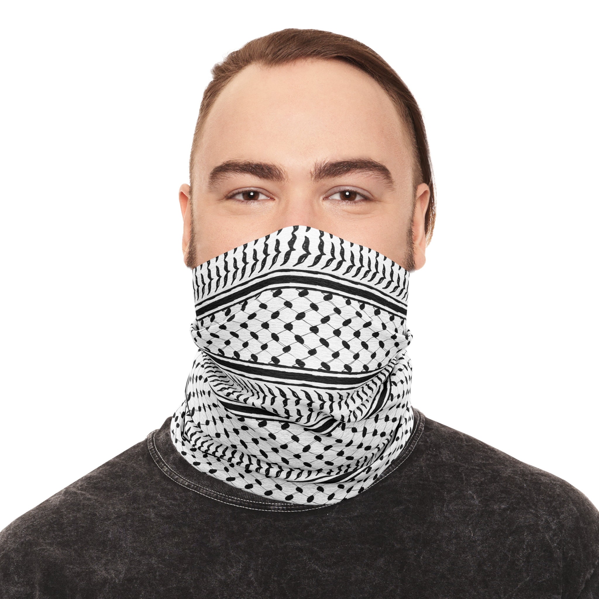 Keffiyeh Inspired Hand-drawn Tube Scarf - Etsy