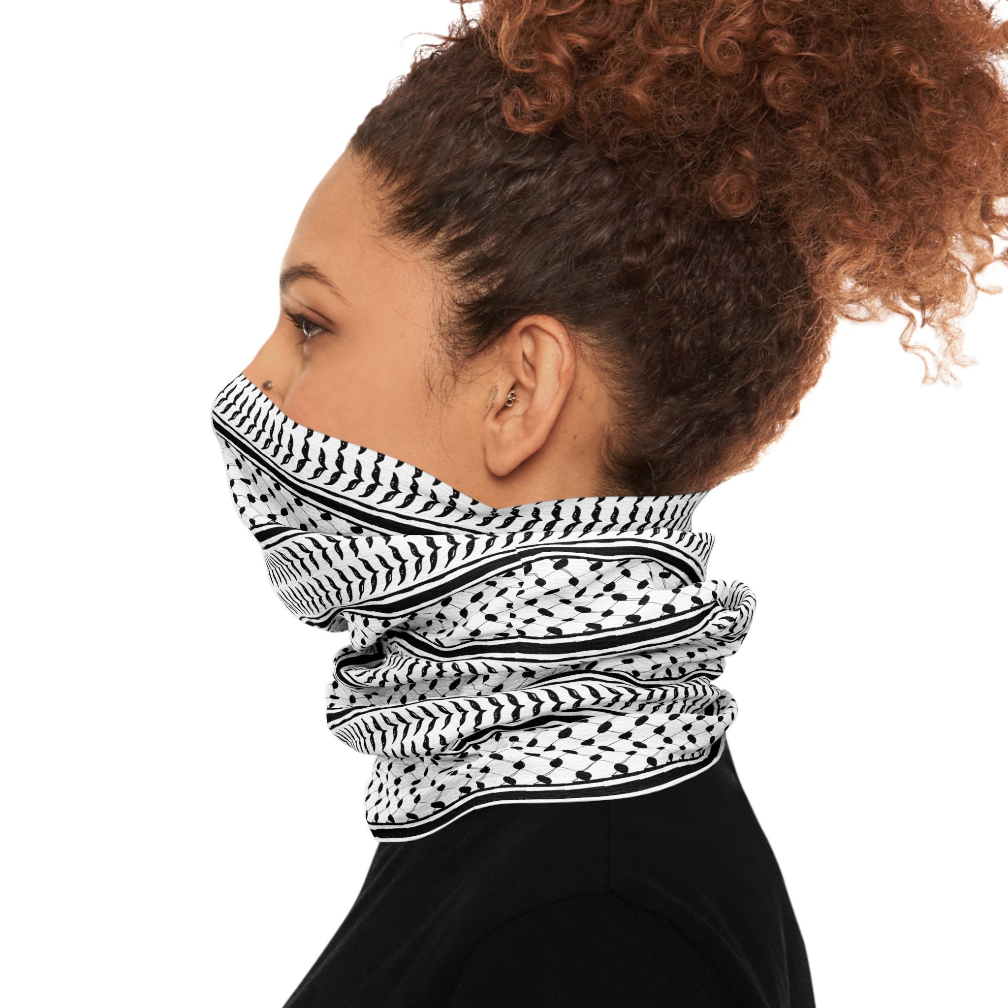 Keffiyeh Inspired Hand-drawn Tube Scarf - Etsy