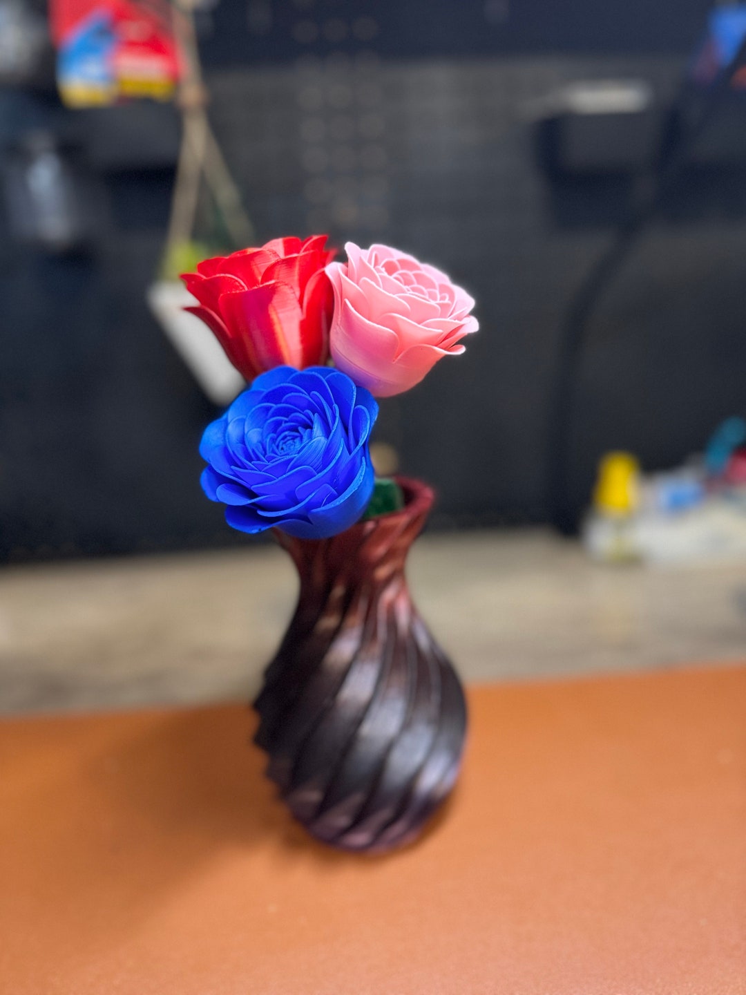 3d-printed Flower Bouquet With Vase - Etsy
