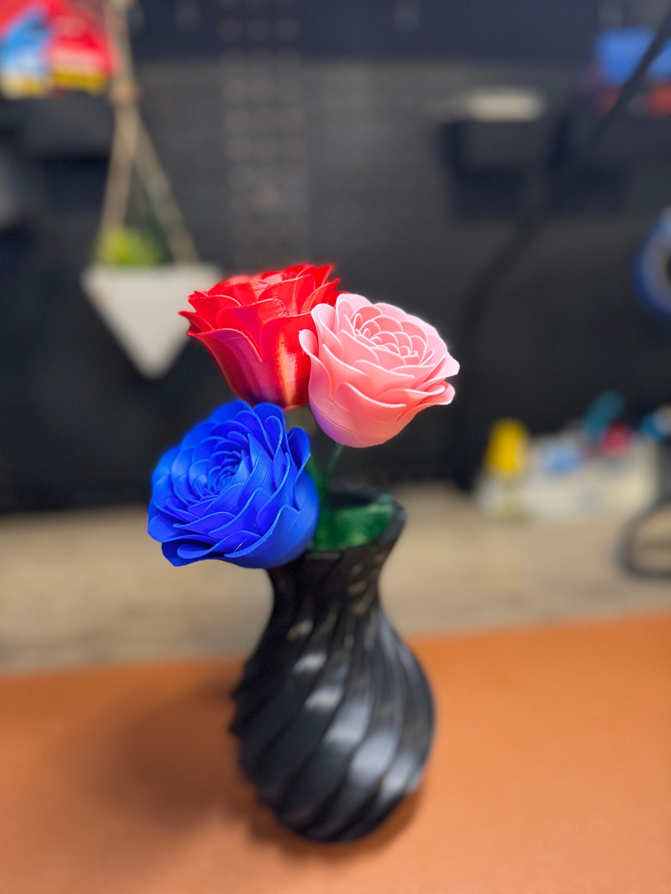 3d-printed Flower Bouquet With Vase - Etsy