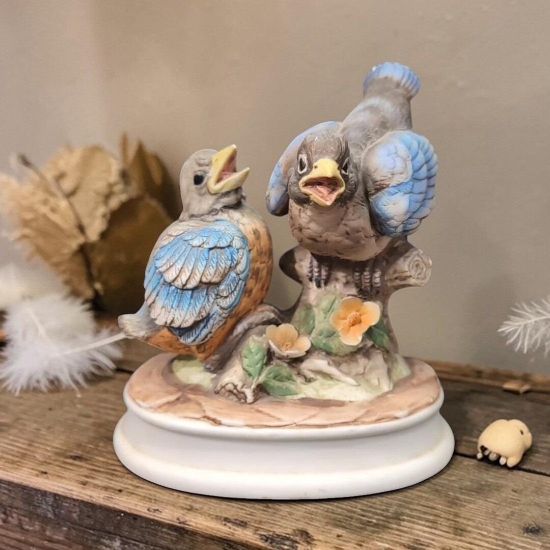 Lefton China Hand Painted Blue Bird Statue #KE7674, Vintage Collectible ...