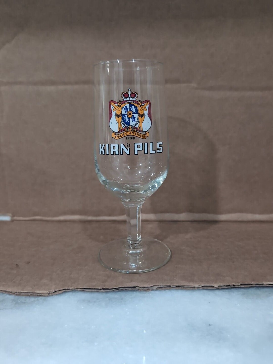 PH. & C. Andres Kirner Pils German Beer Glass, Vintage Tulip Stem ...