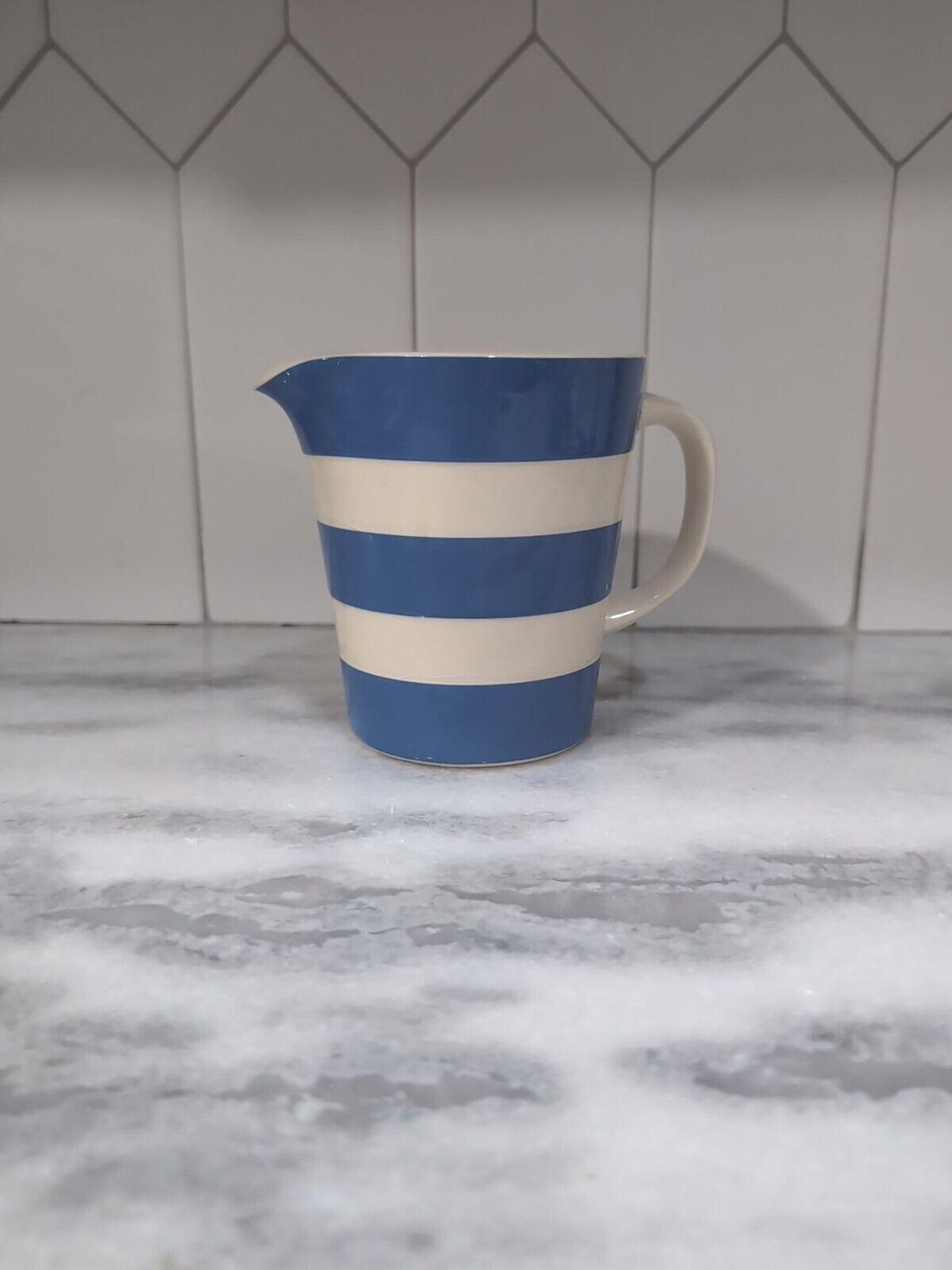 T G Green Cornishware Milk Pitcher, Vintage 1 Pint Jug, Kitchenware, Measuring Jug, Collectible ...