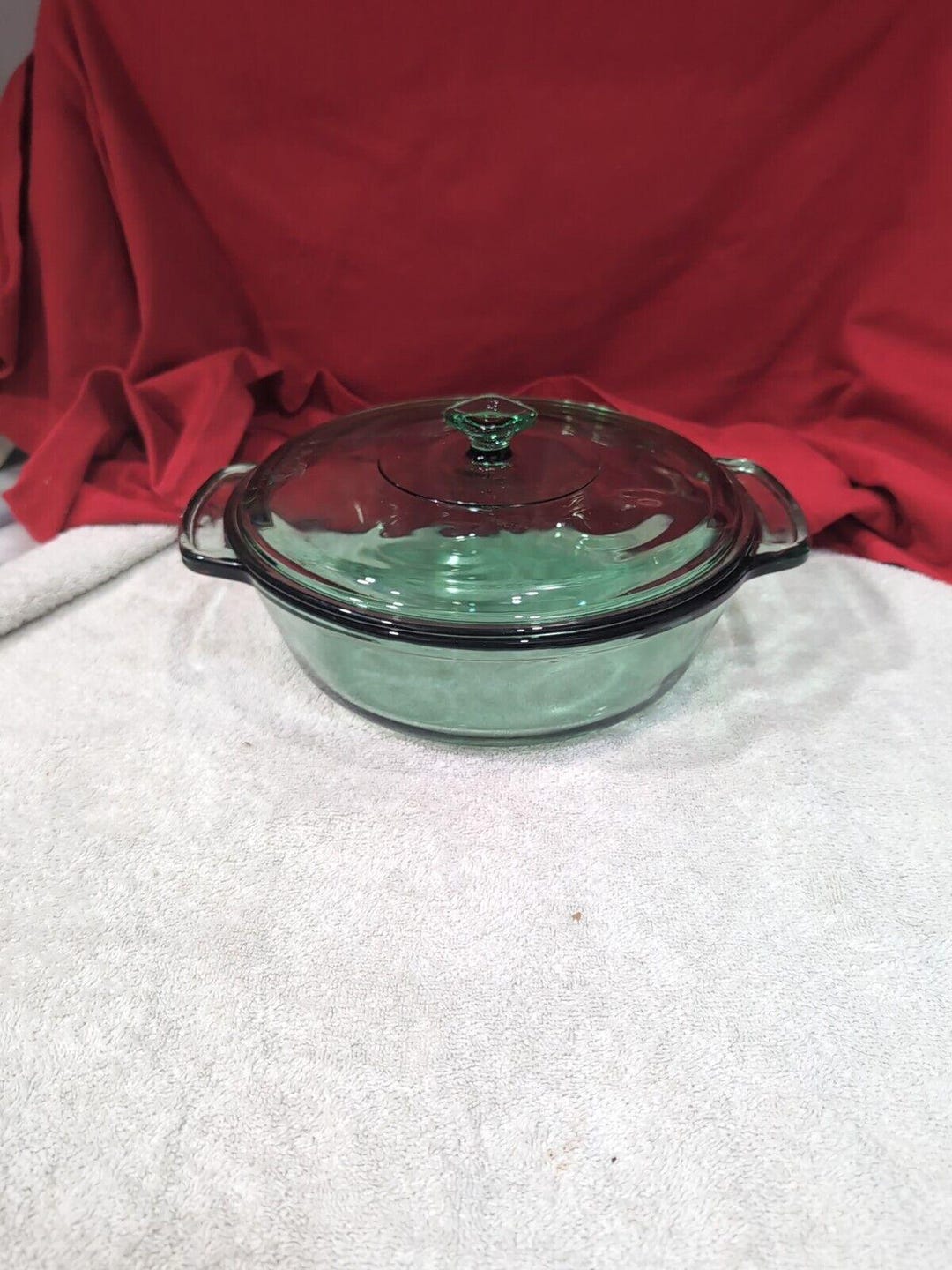 Anchor Hocking Green Glass 2 Qt Casserole Dish With Lid, Vintage Baking ...